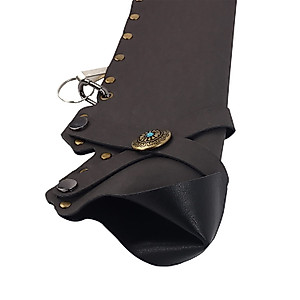 FENJANER Archery Arrow Quiver Archery Back Arrow Quiver Holder PU Leather Archery Quiver with Belt Clip for Field and Practice (Black)