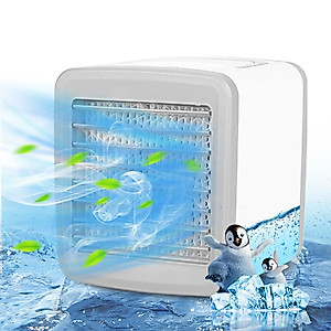 Mini Portable Air Conditioner Battery Powered Mini Ac For Bedroom Desk Room Car Tent Camping Personal Air Conditioners Small Air Cooler Fan