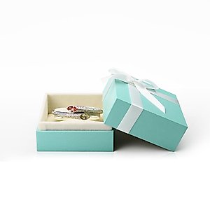 Oirlv Vintage Velvet Bracelet Gift Box Jewelry Bangle Gift Box with Ribbon for Wedding, Engagement, Proposal, Birthday and Anniversary