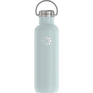 LIfeFactory Stainless Steel Vacuum-Insulated Sport Bottle, 24 Ounce, Mint