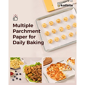 Katbite 200PCS 12x16 In Heavy Duty Flat Parchment Paper, Parchment Paper Sheets for Baking Cookies, Cooking, Frying, Air Fryer, Grilling Rack, Oven(12x16 Inch)