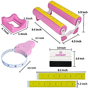 OMPERIO Cup Cradle for Crafting Tumbler, Cup Cradle for Tumblers with Felt Edge Squeegee to Apply Vinyl Decals with Measurements for Mugs (Pink)