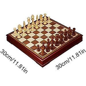 Chess Portable Set Board Set Game Solid Wood Board High-Grade Wooden Set, Adult and Children's Gifts and Board Games Development of Intellectual Entertainment Family Gatherings LQHZW