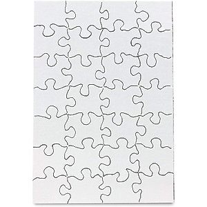 Hygloss Puzzles DIY Party Invite - Blank Puzzle for Decorating - Art Activity - Use as Party Favors - White, Sturdy – 5.5 x 8 Inches, 28 Pieces - Comes with Envelopes - 8 Qty