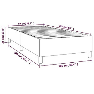 vidaXL Box Spring Bed Frame Home Indoor Bed Accessory Bedroom Upholstered Single Bed Base Furniture Black 39.4"x79.9" Twin XL Faux Leather