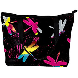Tote Bag Women Satchel Bag Handbag Stylish Tote Handbag for Women Hobo Bag Fashion Crossbody Bag, Art Colorful Graffiti Dragonfly