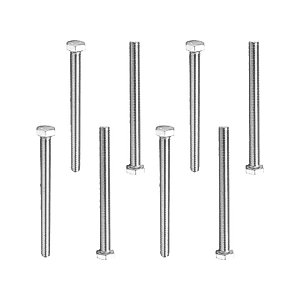 Yinpecly M8-1.25 x 100mm Hex Bolt Hex Flat Head Cap Bolts Screws for High-Pressure Flow Pump Impellers Silver 10pcs
