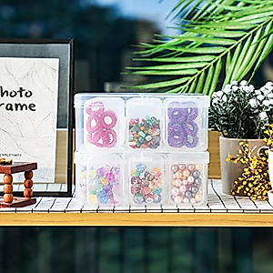24 Pcs Small Bead Organizer Plastic Bead Storage Containers Clear Plastic Storage Case Craft Containers with 2 Pcs Hinged Lid Clear Craft Cases (6.69 x 4.06 x 2.76 Inch, 2.56 x 1.77 x 0.79 Inch)