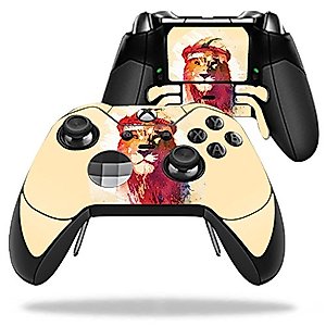 MightySkins Skin Compatible with Microsoft Xbox One Elite Controller - Gym Lion | Protective, Durable, and Unique Vinyl Decal wrap Cover | Easy to Apply, Remove, and Change Styles | Made in The USA