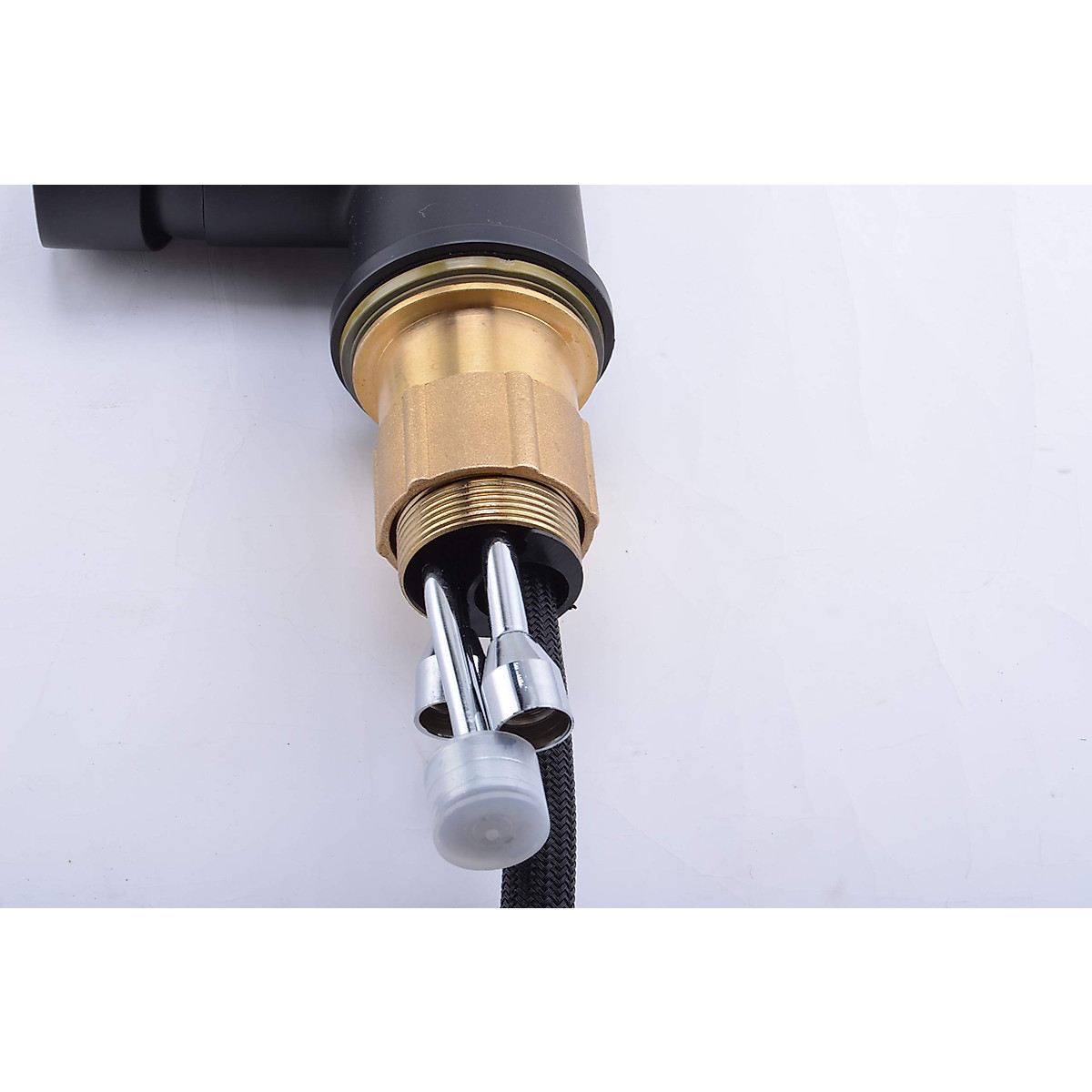 Klabb 8008 Kitchen Faucet Matte Black Single Handle Brass Pull Out Kitchen Faucet with Sprayer with Desk Plate