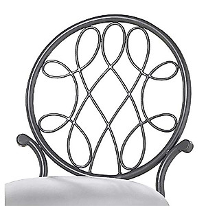 Hillsdale O'Malley Vanity Stool with Spiral Pattern Design, Metallic Gray