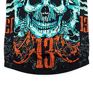 Uriah Men's Cycling Jersey Short Sleeve Sweat Wicking Lucky Skull Size L(CN)