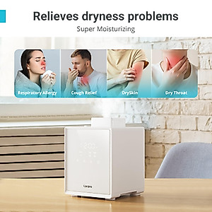 Livatro Stainless Steel Humidifier, 3L Warm Mist Humidifier, Easy Clean with Warm Steam Humidifier, Healthy Air Mist Humidifiers for Bedroom Living Room, with Sleep Mode and Auto-off Setting