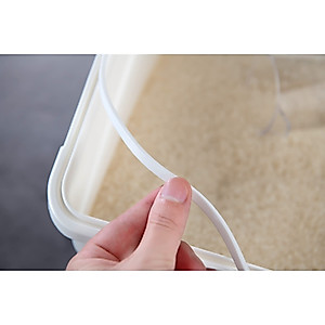 HANAMYA 15 Liter / 30 lbs Rice Storage Container with Measuring Cup, BPA free, For Rice | Grain | Pet Food | Flour, 1 count, White