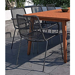 Amazonia Lancaster 4-Piece Chair Set Steel with a Rope Seat | Ideal for Outdoors