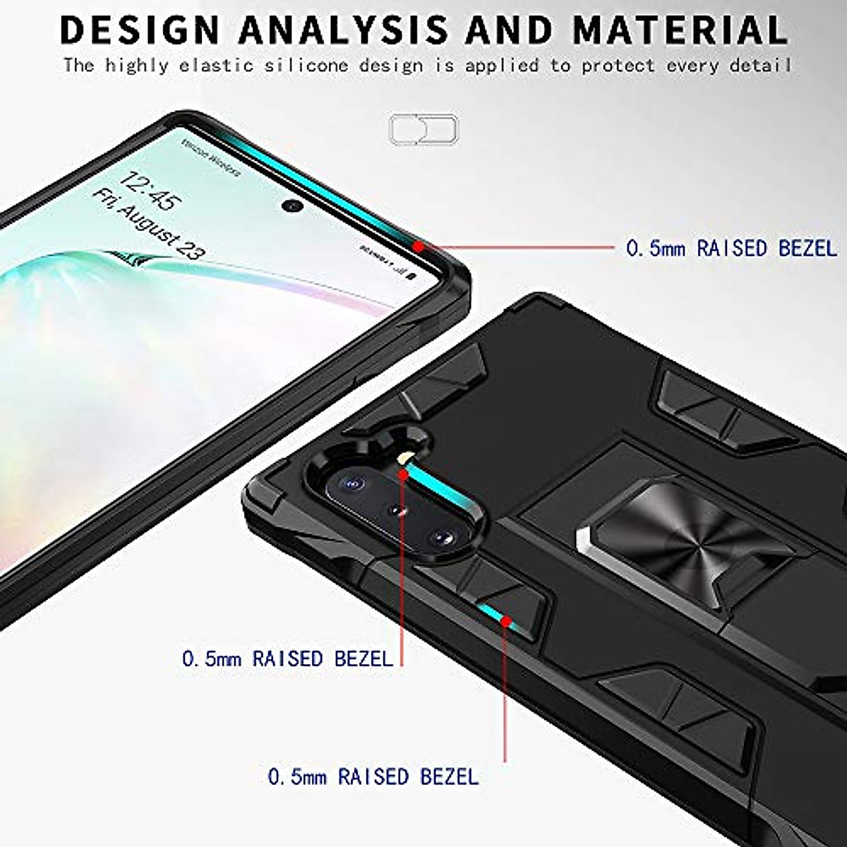 Samsung Galaxy Note 10 Case Galaxy Note 10 5G Case Military Grade Shockproof with Kickstand Stand Built-in Magnetic Car Mount Armor Heavy Duty Protective for Galaxy Note 10 5G Phone Case (Blue)