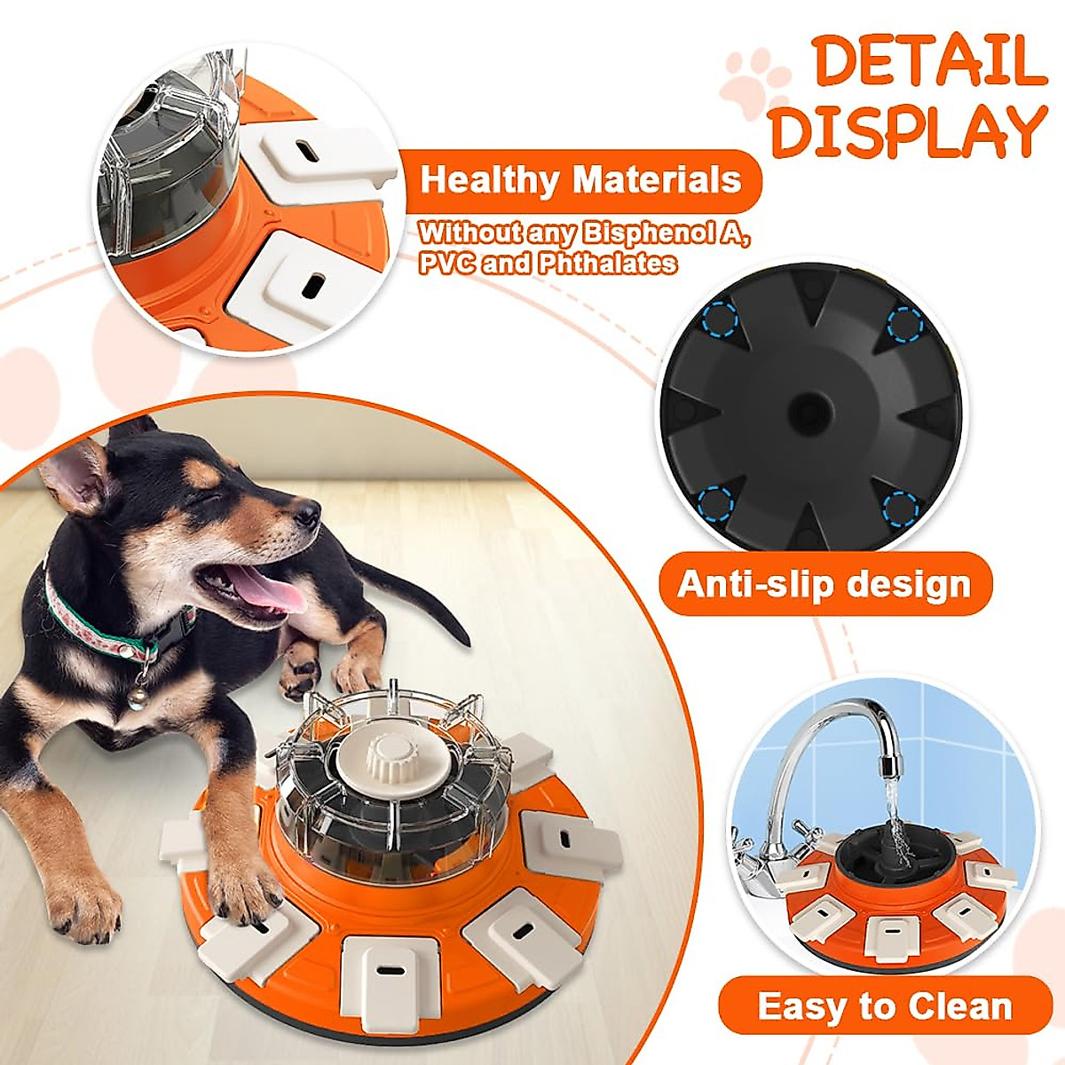 Mankoda Dog Puzzle Toys, Slow Feeder Dog Bowls, Interactive Dog Toys for Boredom Buster and Mental Stimulation, Rotating Non-Slip Dog Food Dispenser for Small Dogs, Large Dogs and Puppy