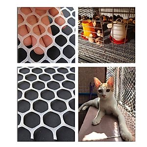 MAGFYLY Chicken Wire Mesh Plastic Fence Net, Child Safety Net, Staircase Balcony Anti-Fall Net, Chicken Duck Rabbit Breeding Netting, Cat Net, Lawn Protection Nets, White, 1x3m