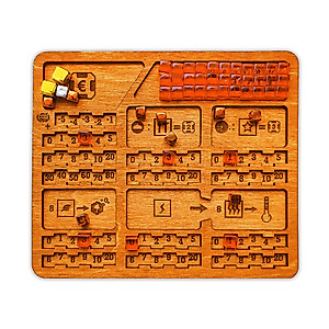 SMONEX 5 Wood Player Boards Compatible with Terraforming Mars Board Game - Gaming Organization with Player Trays Suitable for All Terraforming Mars Expansions