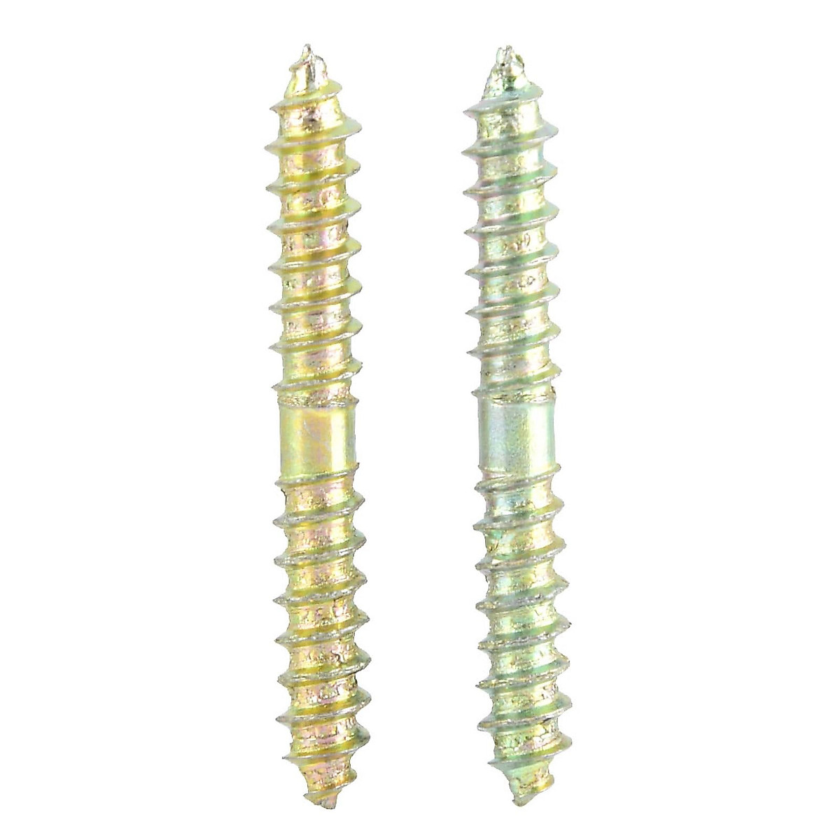 20pcs M5 40mm Dowel Screw Iron Double Ended Screw Zinc Plating Self-Tapping Thread Screw Wood to Wood Dowel Screw Connecting Wood