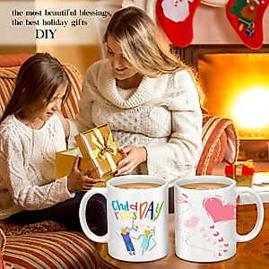 Miucoguier Sublimation Mugs 12 oz - Set of 12 Bulk Sublimation Mugs Blank Tazas Para Sublimacion White Ceramic Cups White Coated Ceramic Mug for Coffee Soup Tea Milk Latte Hot Cocoa