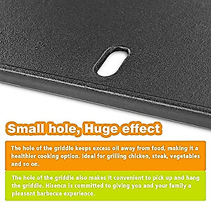 Hisencn 304 Stainless Steel Grill Parts for Home Depot Nexgrill 4 Burner 720-0830H 720-0783E, 5 Burner 720-0888N Grill Burner, Heat Plate, 17 inch Grill Cooking Griddle Replacement Kit