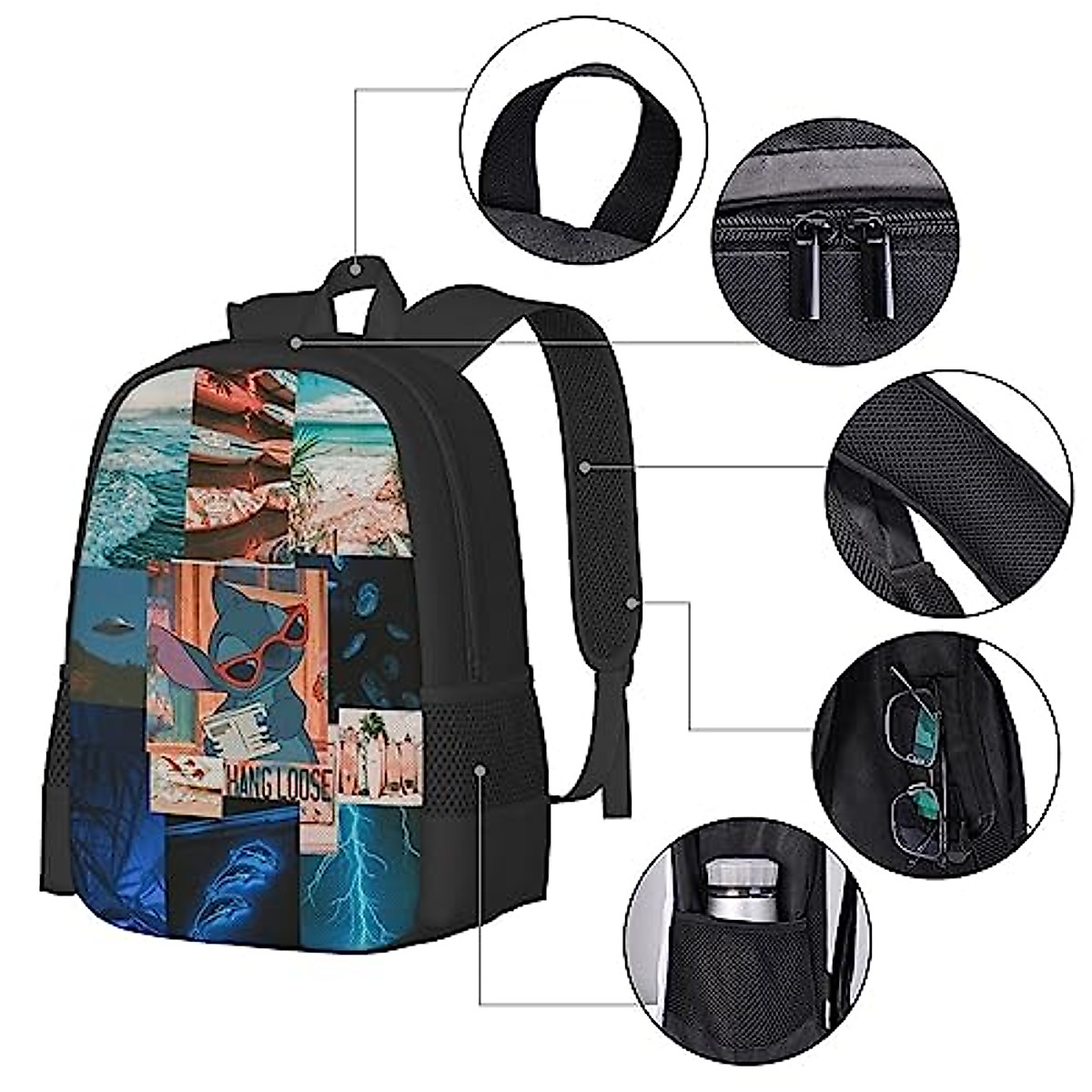 Cute Stitch Backpacks Cartoon Daypack Laptop Bag For Man Women Unisex College Office Picnic Travel Backpack