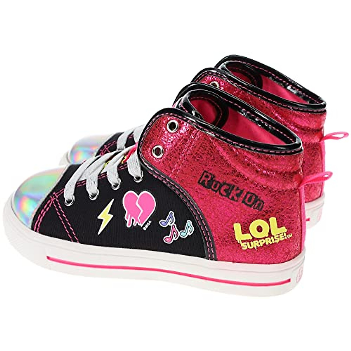 L.O.L. Surprise! Girls Rocker Diva Hightop Sneakers, Size 11 Black Pink