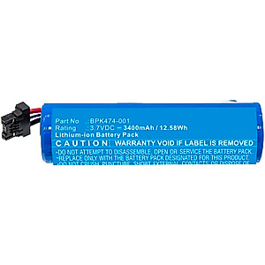 Synergy Digital Credit Card Reader Battery, Compatible with VeriFone V240m Plus Credit Card Reader, (Li-ion, 3.7V, 3400mAh) Ultra High Capacity, Replacement for VeriFone BPK474-001 Battery