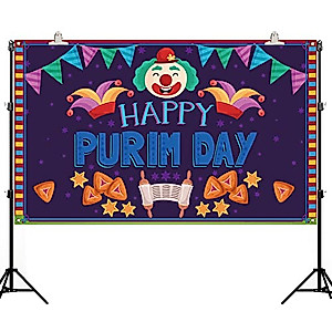 Nepnuser Happy Purim Photo Booth Backdrop Jewish Carnival Indoor Outdoor Photography Home Wall Background Decoration
