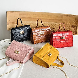 Women Shoulder Bags Single Strap Mini Tote Trend Luxury Casual Chain Handbag(Brown)