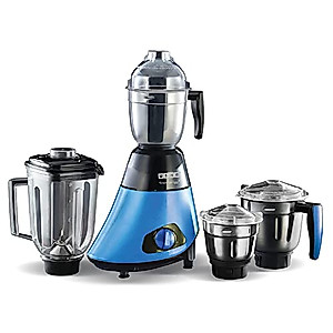 Usha Trienergy+ 800 Watt Powerful 100% Copper Motor 4 Jar Mixer Grinder with Unique QuadriFlow Square Blender Jar for Faster Grinding and Smooth Blending || 5 Years Warranty on Motor (Blue)