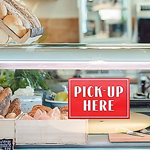 Order Here Pick Up Here Sign Stickers Set | Coffee Bar, Food Truck, Ice Cream Shop, Store Display and Decor Signs. Outdoor Rated Vinyl Decals, 8" x 12"