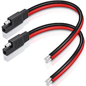 ELECTOP 10AWG SAE Connector Extension Cable, SAE Quick Connector Disconnect Plug SAE Power Automotive Extension Cable Solar Panel Cable Wire(2 Pack)