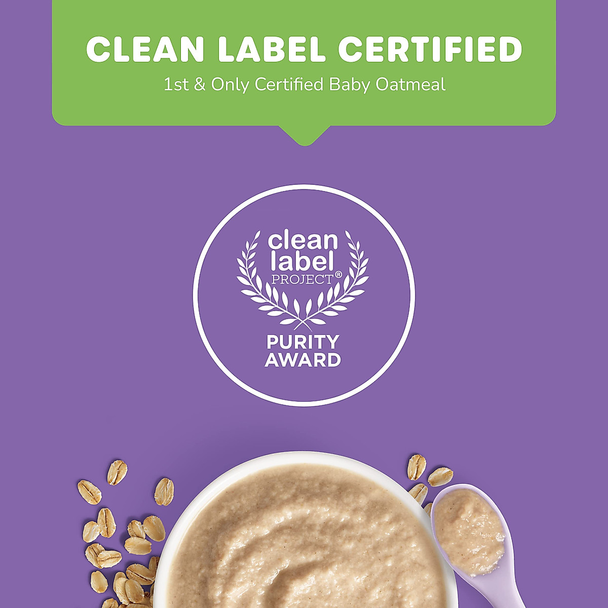 Ready, Set, Food! Organic Baby Oatmeal Cereal | Original | Organic Baby Food with 9 Top Allergens: Peanut, Egg, Milk, Cashew, Almond, Walnut, Sesame, Soy & Wheat | Unsweetened | Fortified with Iron | 15 Servings