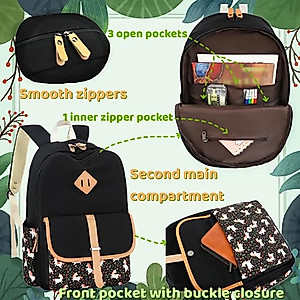 Leaper Canvas Backpack Laptop Bag Travel Bag bag Daypack Black