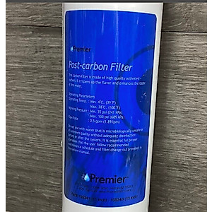 Watts Premier 5-Micron Activated Carbon Post-Filter for RO Pure/Pure Plus/Zero Pure Plus Reverse Osmosis System, Final Polishing Water Filter Replacement, Push Button Assembly
