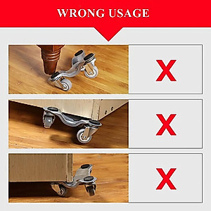 6" Steel Tri-Dolly 4 pcs, 200 lbs Load Capacity, Great for Moving Furniture & Appliances, Durable and Easy to Use，Furniture Moving Dolly with 1 x Furniture Lifter
