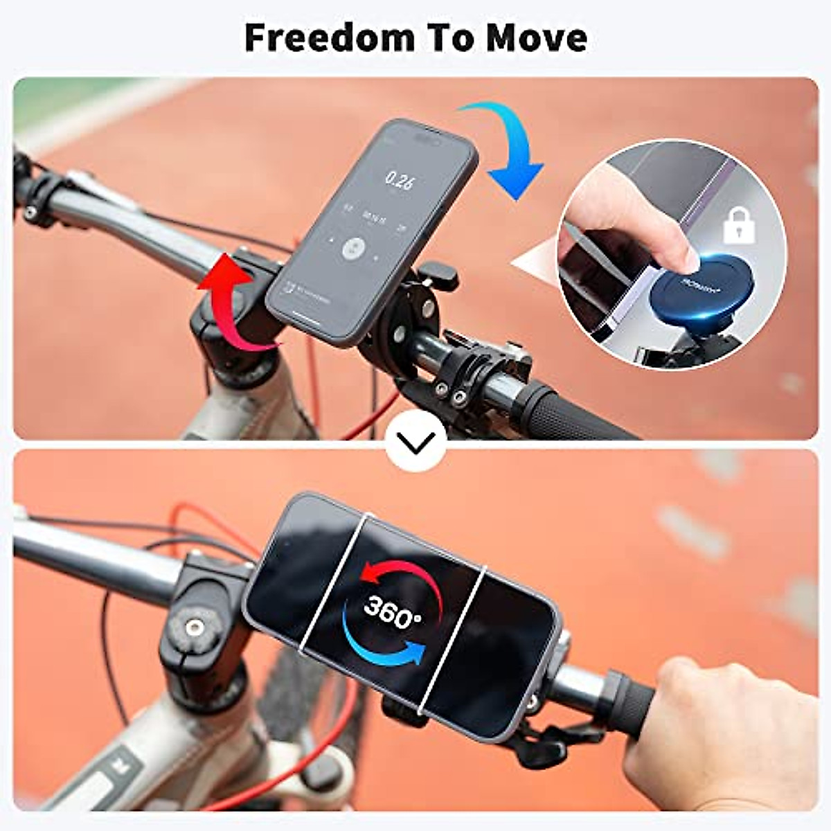 Phone Holder Mount Magnetic Accessories: Fitness Equipment Gym Motorcycle Handlebar, Exercise Bike, Treadmill, Stroller, Cart, for Magsafe iphone 15 14 13 12 Plus Pro Max & All Cellphone Stand Clamp