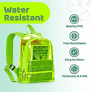 CCelia's Small Clear Backpack For Kids, Preschool Clear backpack For Toddlers, Transparent Backpack For Beach, Highlight Yellow