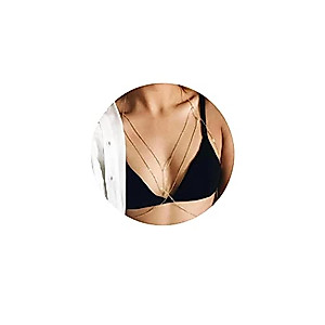 Tgirls Layered Bikini Belly Chain Gold Body Chain Bra Body Chains Beach Body Jewelry for Women