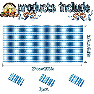 Oktoberfest Decorations Kit Octoberfest Party Supplies for Oktoberfest Decor Oktoberfest German Party Decorations, Includes 3Pcs Oktoberfest Bavarian Tablecloth Oktoberfest Bavarian Pennant Banner