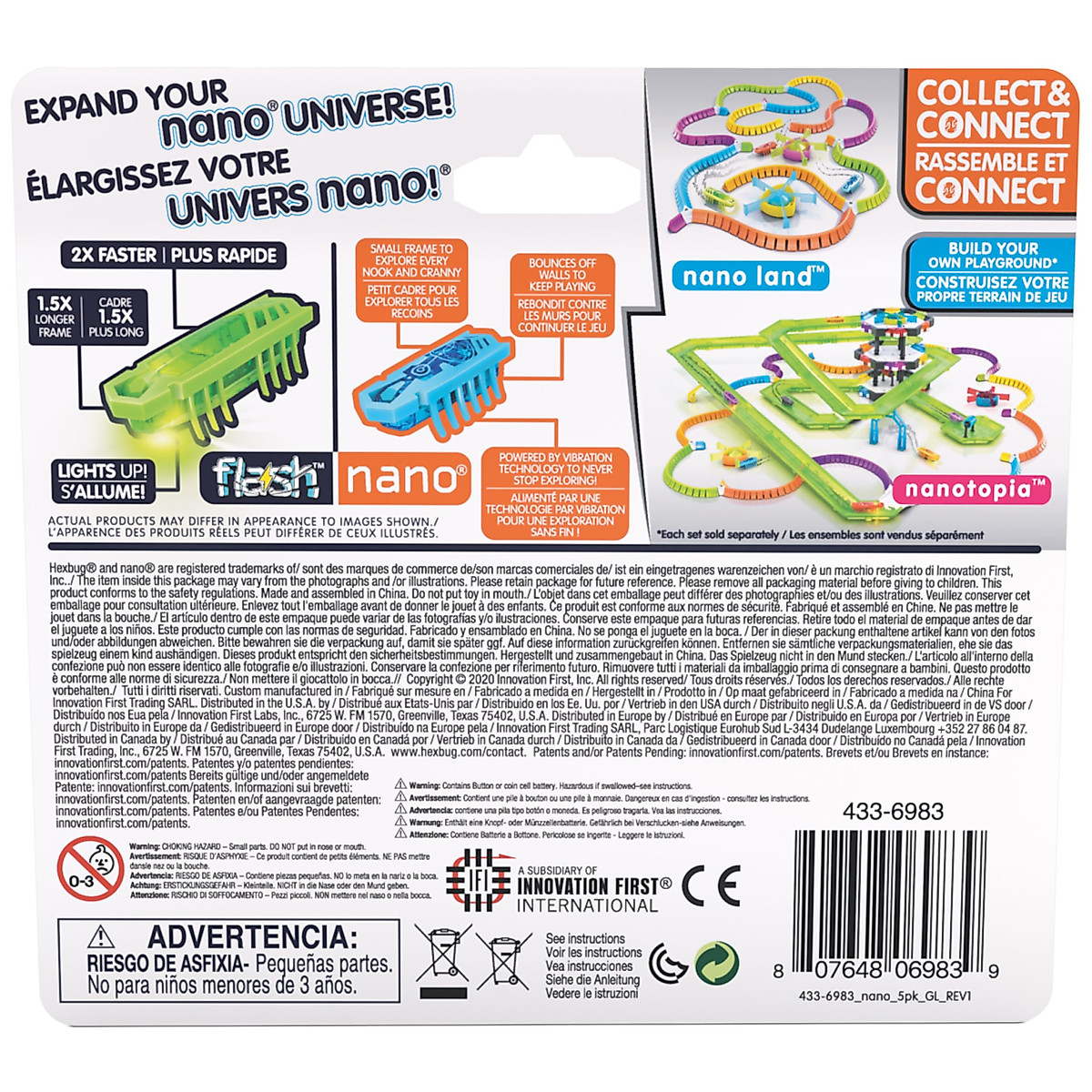 HEXBUG Nano 5 Pack, 4 Nano Bugs with Bonus Flash Nano, Sensory Toys for Kids & Cats with Vibration Technology, STEM Kits & Mini Robot Toy for Kids Ages 3 & Up