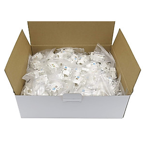 CNAweb Cat5e RJ45 Modular Keystone Jack, 110 Style, White - Box of 100