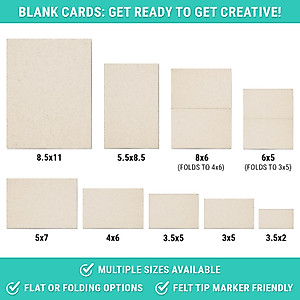 321Done Blank Rustic 4x6 Cards (Set of 50) - Thick, Heavy Cardstock - Make Invites, Greeting, Note, Thank You Cards - Plain Kraft for Writing, Stamping, Printing, Art - No Envelopes - Made in USA