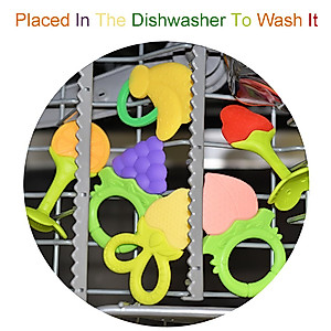 Baby Teething Toys 6 PCS BPA Free Silicone Baby Teethers, Freezer Safe Organic Infant Teething Toys Soft & Textured for Natural Brain Development