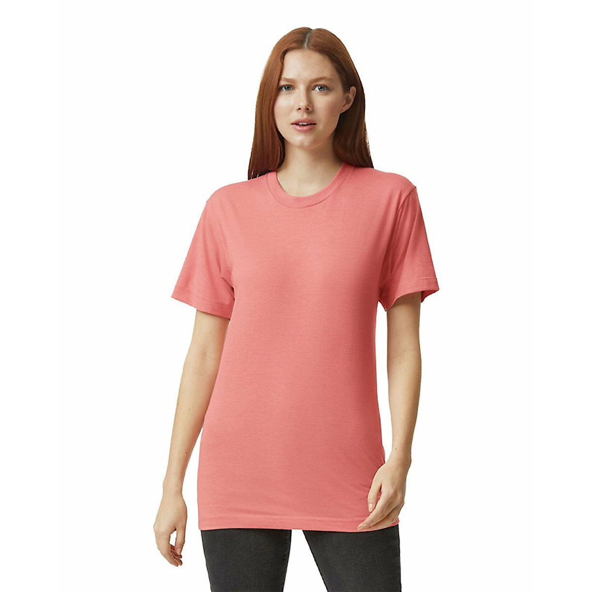 American Apparel Unisex Tri-Blend Track T-Shirt, Style GTR401, 2-Pack, Tri-Coral (2-Pack), Medium