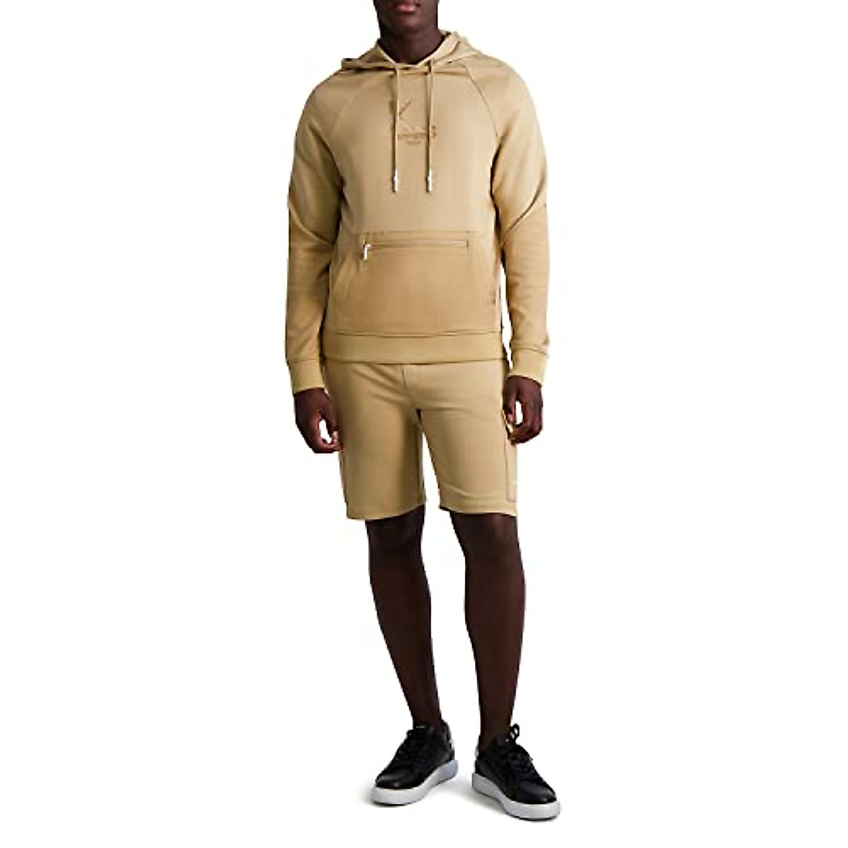 Karl Lagerfeld Paris Men's Solid Logo Stretchy Hoodie, Incense