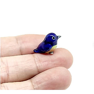 SSJSHOP Bird Micro Tiny Dollhouse Figurines Hand Painted Ceramic Animals Collectible Gift Home Garden Décor (Blue Bird)