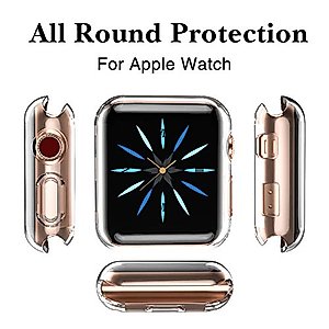 GEAK for Apple Watch Case 40mm Series 6 Series 5 with Screen Protector, 3 Pack Soft Transparent TPU All-Around Protective Case for iWatch Series 4 40mm (3Clear)